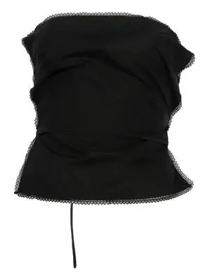 MSGM Lace Trim Top - Black