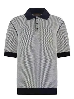 SLOWEAR Ribbed-knit Polo Shirt - Neutrals
