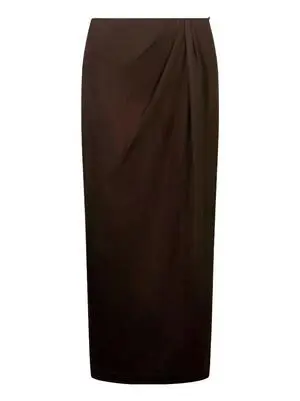 Max Mara Draped Midi Skirt - Brown