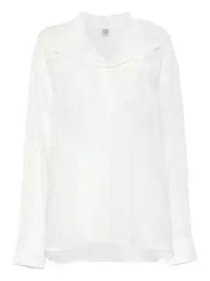 TOTEME Overlapping-collar Blouse - Neutrals
