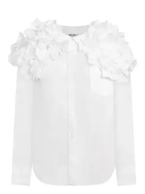 Comme Des Garçons Ruffled-collared Shirt - White