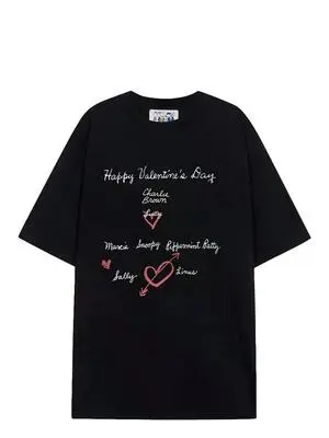 MARGESHERWOOD X Peanuts Lettering-print T-shirt - Black