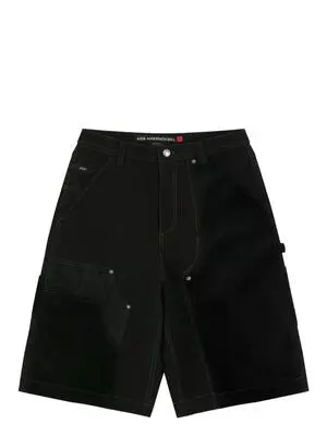 Andersson Bell Floral Print Denim Shorts - Black