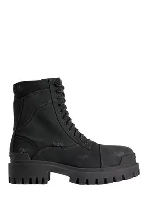 Balenciaga Lace-up Combat Boots - Black