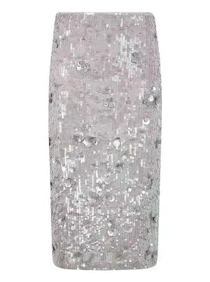 PARAH Sequin-embellished Midi Skirt - Grey