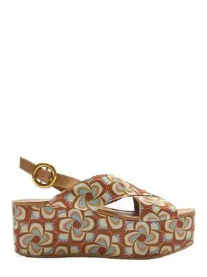 Malìparmi Floral Print Sandals - Brown