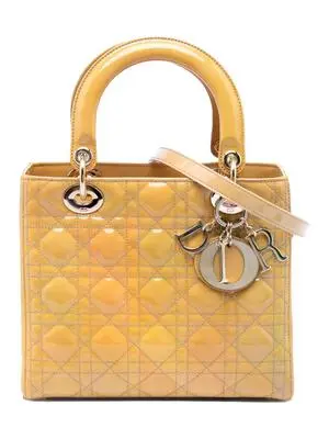 Dior 2012 Medium Patent Cannage Lady Dior Satchel Brown