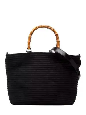 Gucci 20th Century Nylon Bamboo Satchel - Black