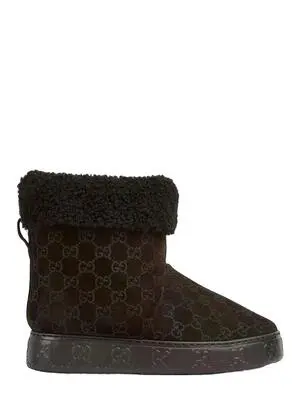Gucci Gg Suede Ankle Boots - Brown