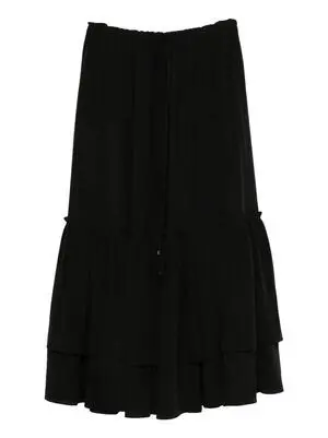Chloé Tiered Ruffled Maxi Skirt - Black