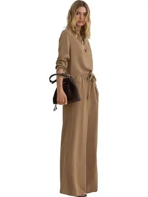 REISS Maria Matte-Silk Wide-Leg Trousers