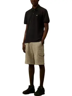C.P. COMPANY Stretch Piquet Short-sleeve Point Collar Polo - Blue