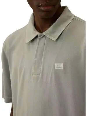 C.P. COMPANY 24/1 Piquet-button Short-sleeve Logo-patch Cotton Polo Shirt Grey