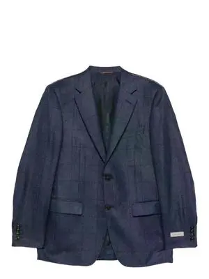 Canali Check Pattern Blazer - Blue
