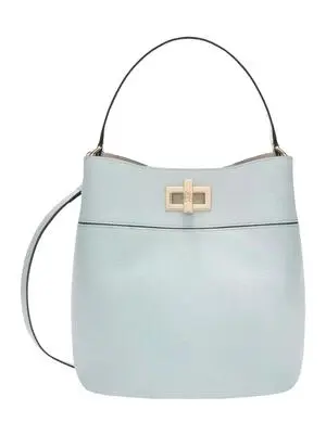 Furla Amelia Lock Leather Bucket Bag - Blue