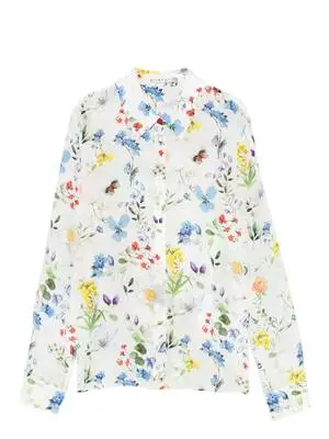 Alice + Olivia Willa Floral Blouse - White