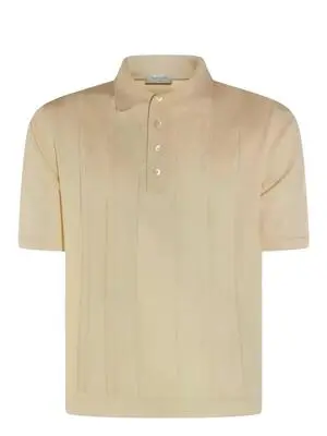 PIACENZA CASHMERE 1733 Vertical-stripe Polo Shirt - Neutrals