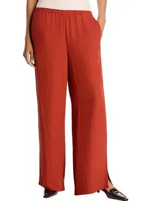 Theory Slit Hem Pull On Trousers - Umber