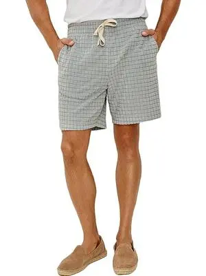 Rails Textured Check Drawstring Shorts - Silverline Blue Grid