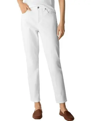 Eileen Fisher High-waist Slim Ankle Jeans - White