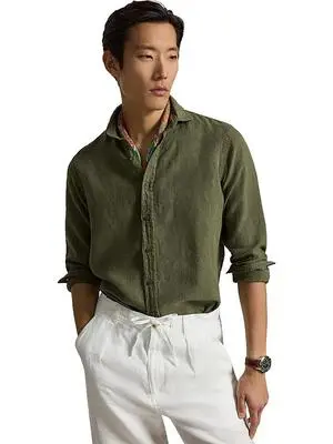 Polo Ralph Lauren Classic Fit Linen Shirt - New Olive