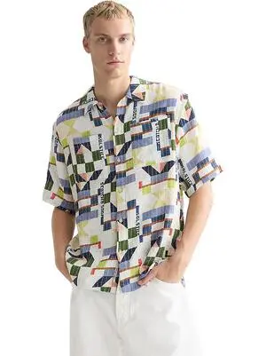 Scotch & Soda Relaxed Abstract Shirt - Patchwork Jacquard