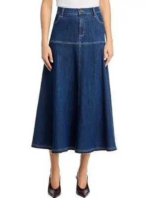 Kobi Halperin Ysabelle Denim Midi Skirt - Medium Indigo