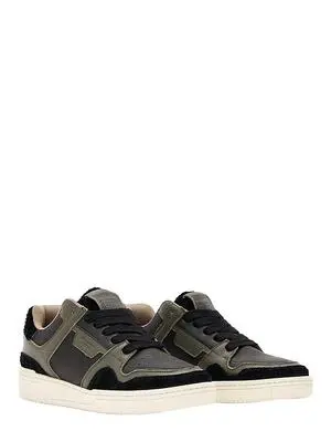 ALLSAINTS Regan Lace Up Low Top Sneakers - Black/sage