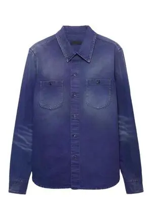 Prada Cotton Twill Shirt Blue