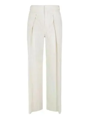 ERMANNO FIRENZE Pinstripe Pleated Trousers - Neutrals