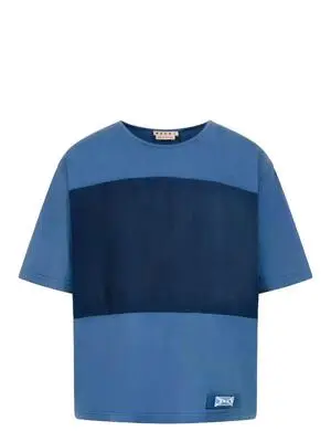 Marni Colour-blocked Logo T-shirt - Blue