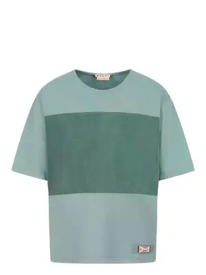 Marni Colour-block Logo T-shirt - Blue