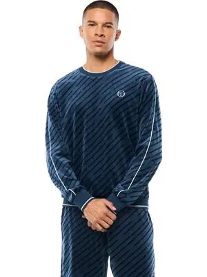 SERGIO TACCHINI Obliquo Velour Crewneck - Key Largo