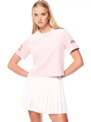 SERGIO TACCHINI Nuvola Velour Cropped T-shirt - Barely There