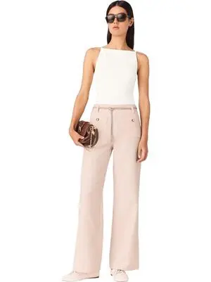 Maje Tweed Trousers With Rhinestone Embellishments - Pink
