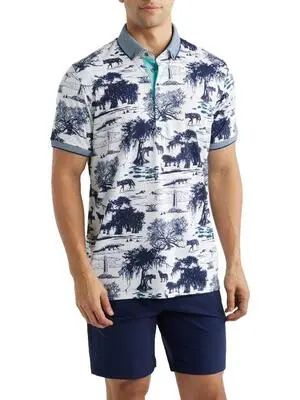 Greyson Angel Oak Performance Button-down Golf Polo - Arctic