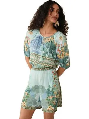 RAISHMA Tracy Printed Shirt - Blue