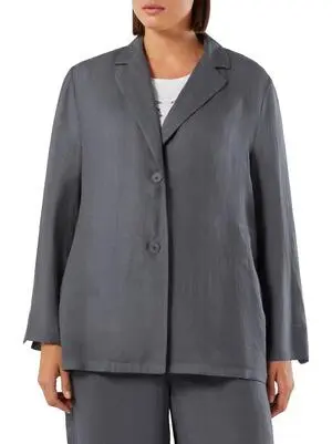 Marina Rinaldi Vozioso Ramie Jacket - Medium Grey