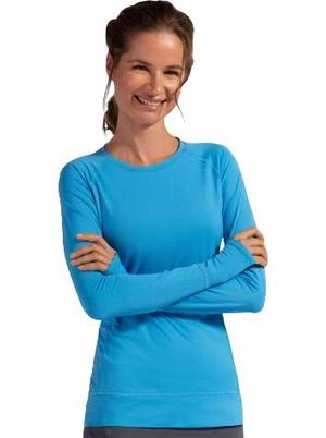 BLOQUV Long Sleeve Upf 50+ Performance Sun Shirt - Ocean Blue