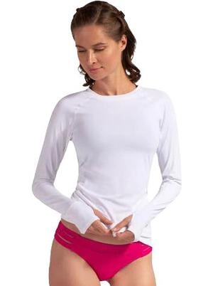 BLOQUV Long Sleeve Upf 50+ Performance Sun Shirt - White