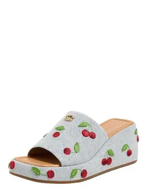 COACH Marie Platform Slide Sandals - Denim Multi