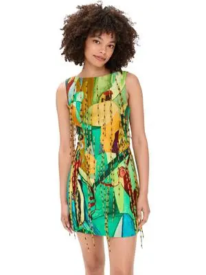 ALEMAIS Mokshini Beaded Fringe Mini Dress - Multi