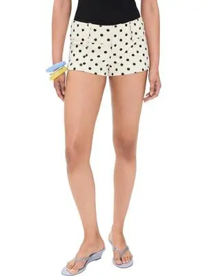 Free People Ana Printed Micro Shorts - Spring White Combo