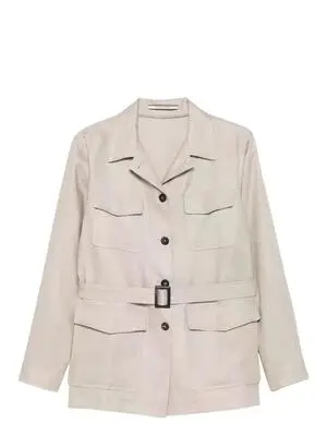 Tagliatore Belted Pocket Jacket - Neutrals