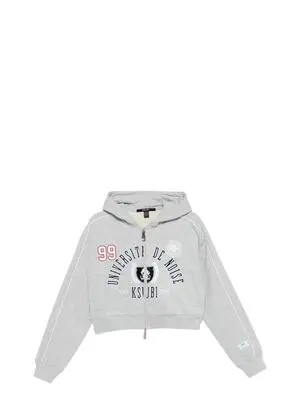 Ksubi Zip-up Cropped Hoodie - Grey