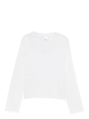 ALLUDE V-neck Sweater - White