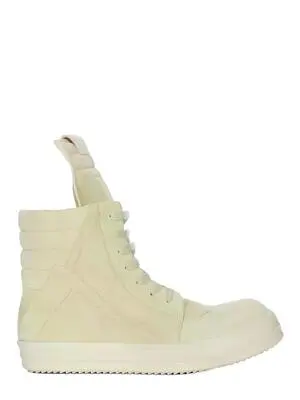 Rick Owens Geobasket Leather High-Top Sneakers Neutrals