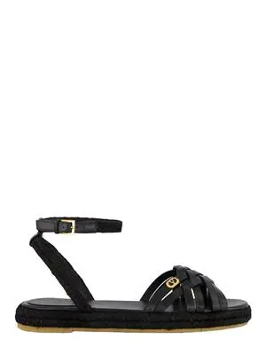 Valentino Garavani Vlogo Signature Interwoven Sandals - Black