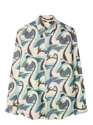 Paul Smith Swan Patterned Shirt - Neutrals