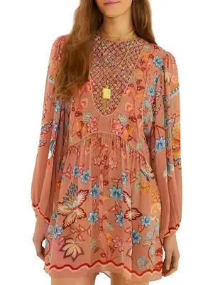 Farm Rio Floral-print Blouse - Orange